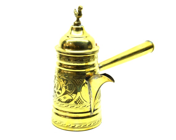 Copper Arabic Coffee Pot Natural Hand Engraved With Handle | Etsy