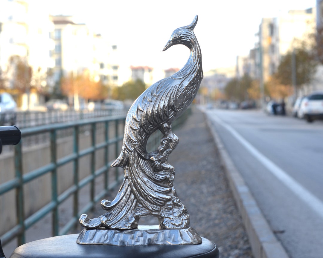 Emerald Phoenix Sculpture, Handmade Copper Emerald Phoenix Bibelot ...