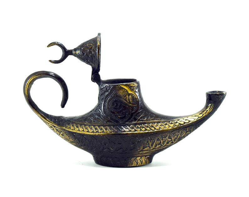 Aladdin Magical Lamp Brass Torch Pitcher Flambeau Antique - Etsy