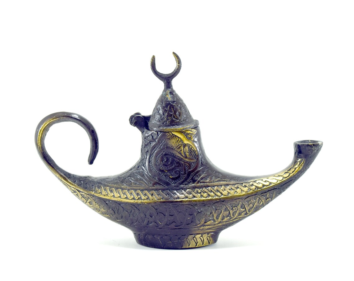 Aladdin Magical Lamp Brass Torch Pitcher Flambeau Antique - Etsy