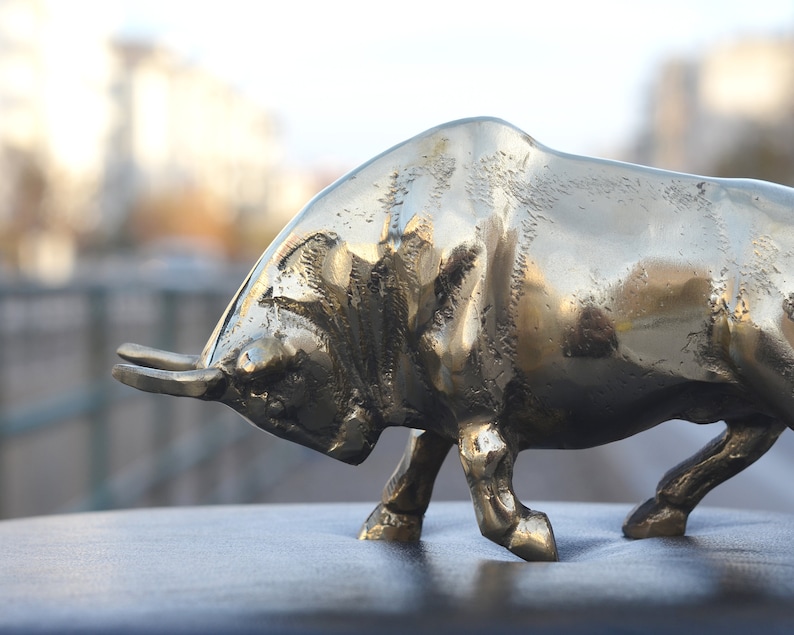 Copper Bull Statue Handmade Brass Detection Trinket Gold - Etsy