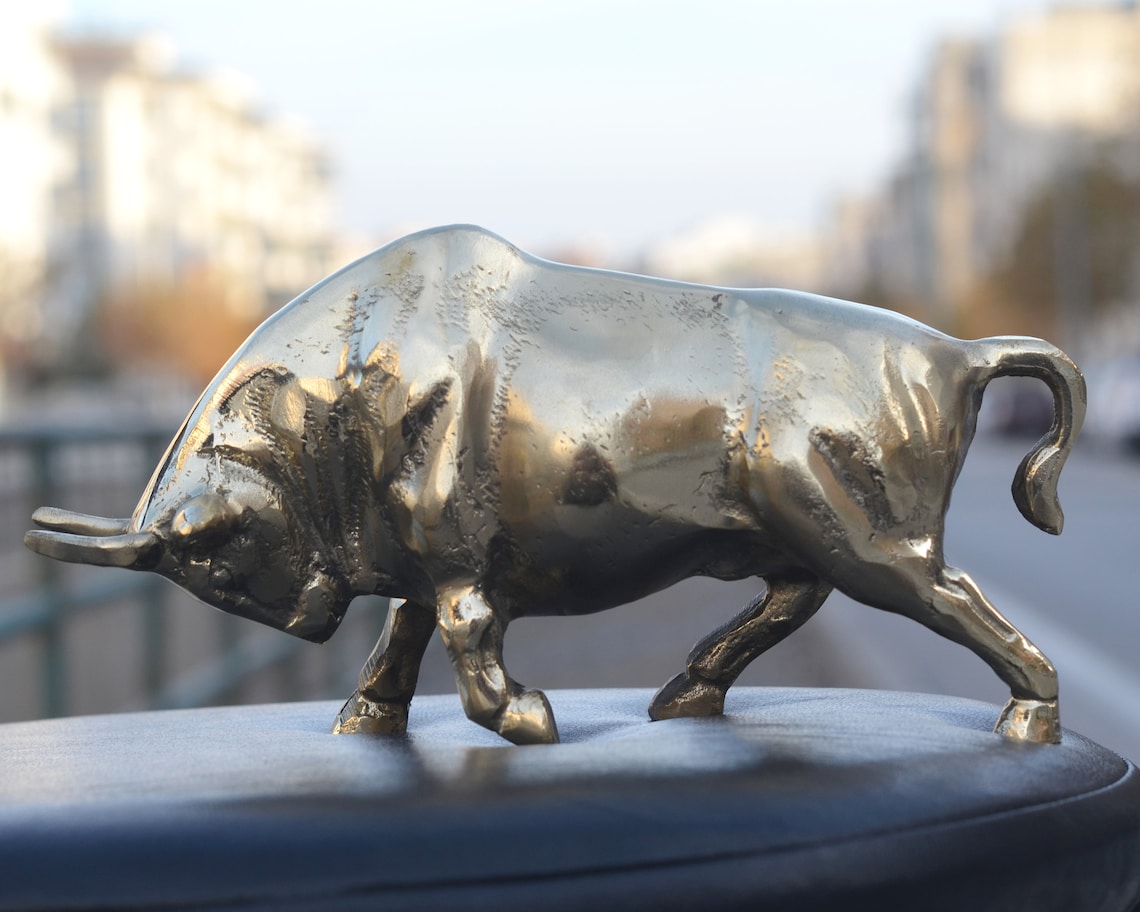 Copper Bull Statue Handmade Brass Detection Trinket Gold - Etsy