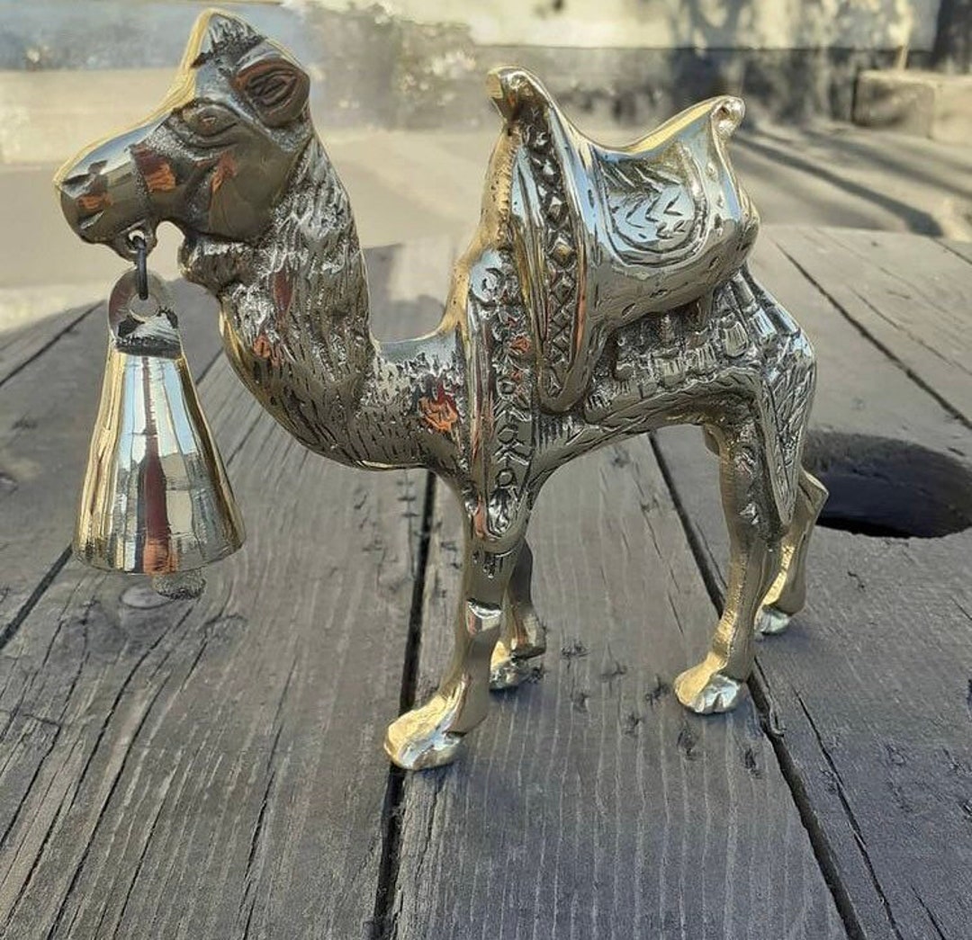 Copper Camel Statue, Handmade Brass Detection Trinket, Gold Circle ...