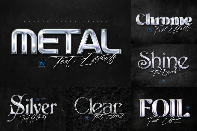 Chrome Text Effects - Etsy