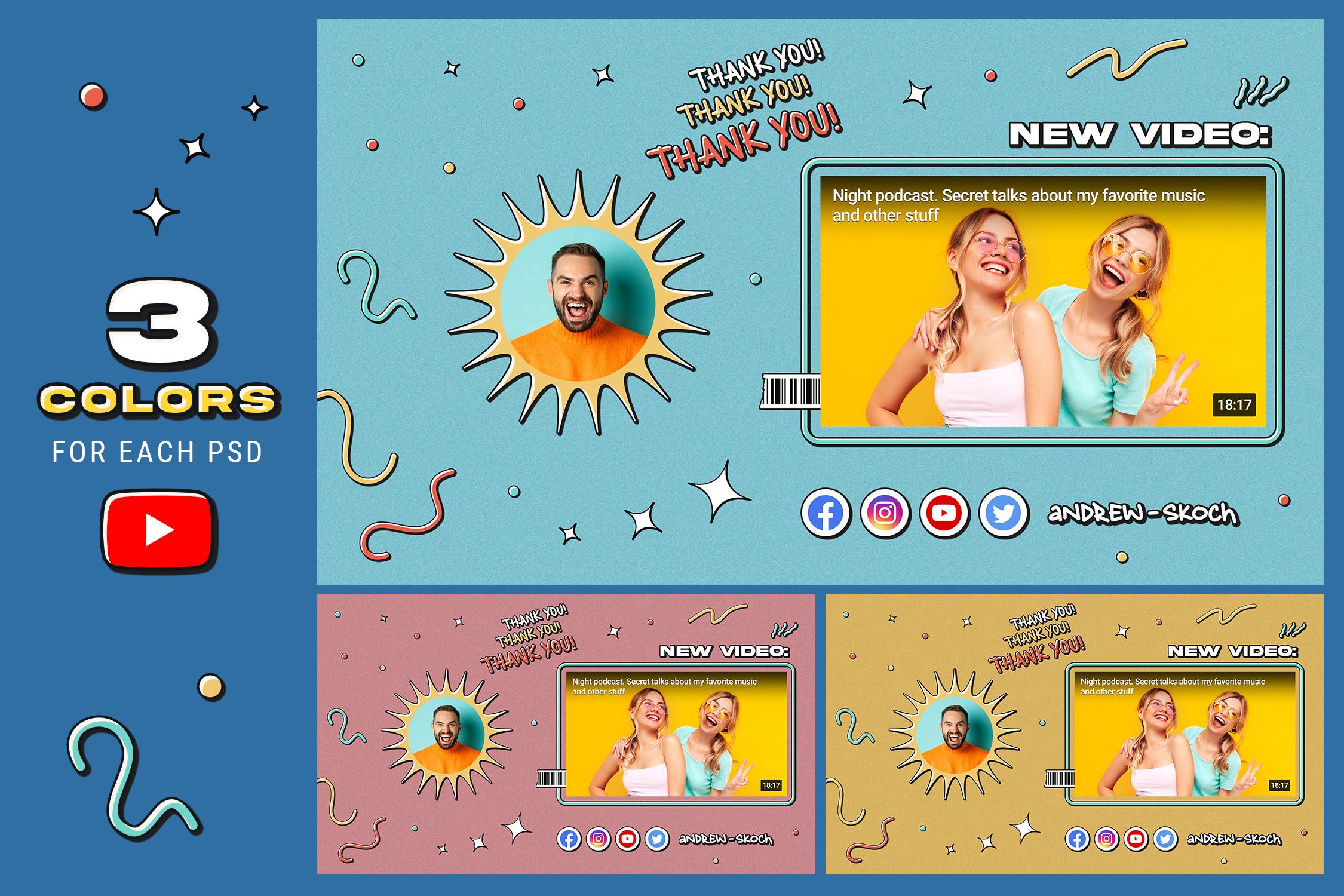 Colorful Youtube End Screens - Etsy