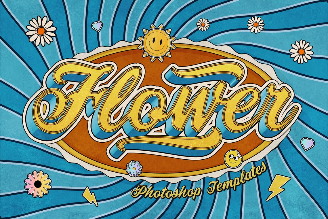 Retro Hippie Text Effects - Etsy