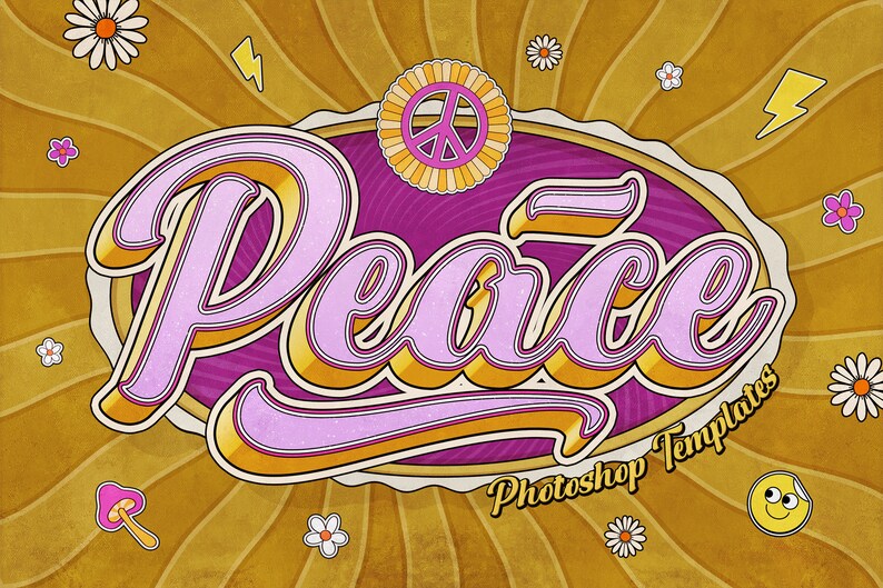 Retro Hippie Text Effects - Etsy