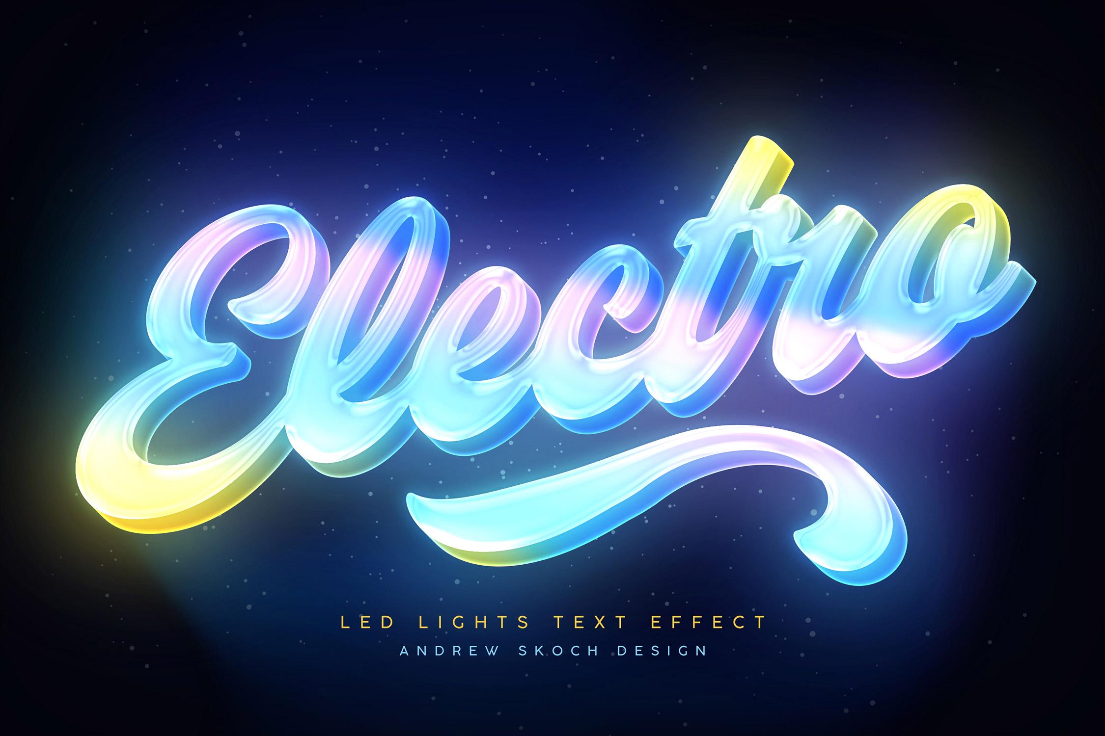 Led Lights - 6 Photoshop Text Effects - 6 PSD - Etsy