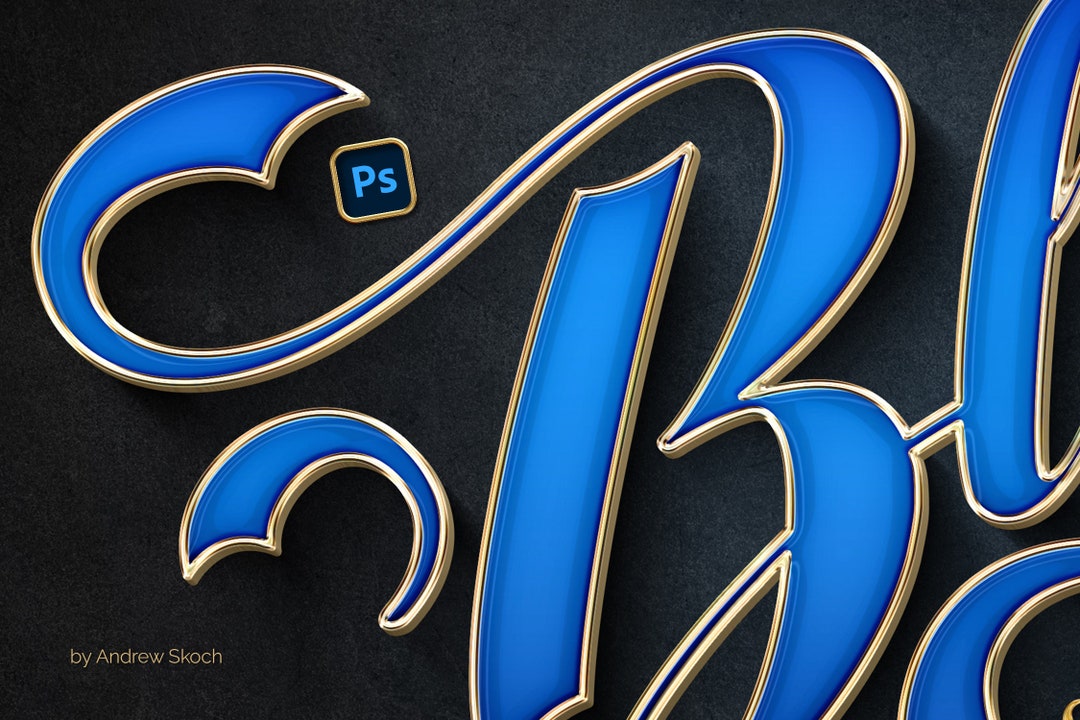 Gold Outline Text Effects - Etsy