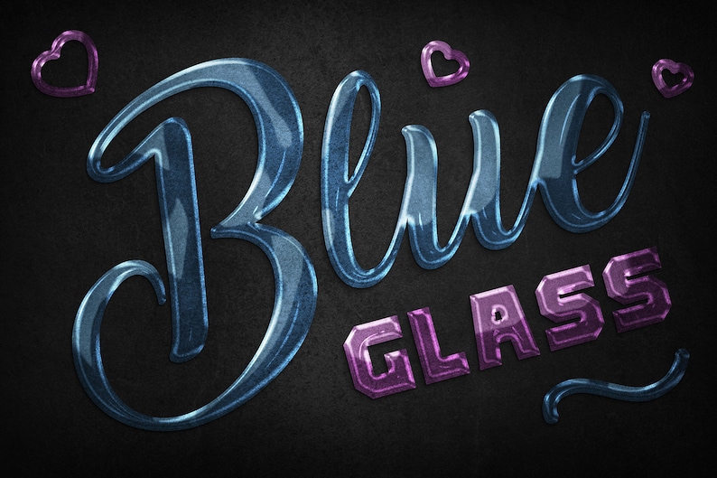 Glass Text Effects - Etsy