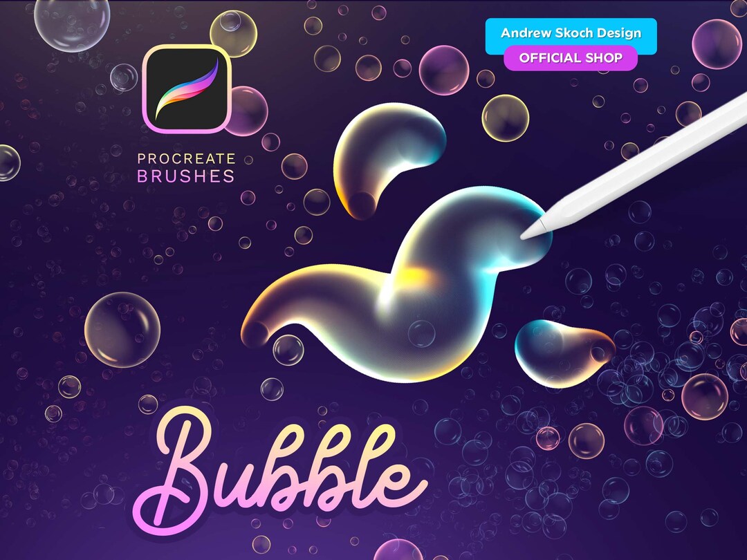 Bubble Lettering Procreate Brushes - Bubbles Procreate Brushes - Soap ...