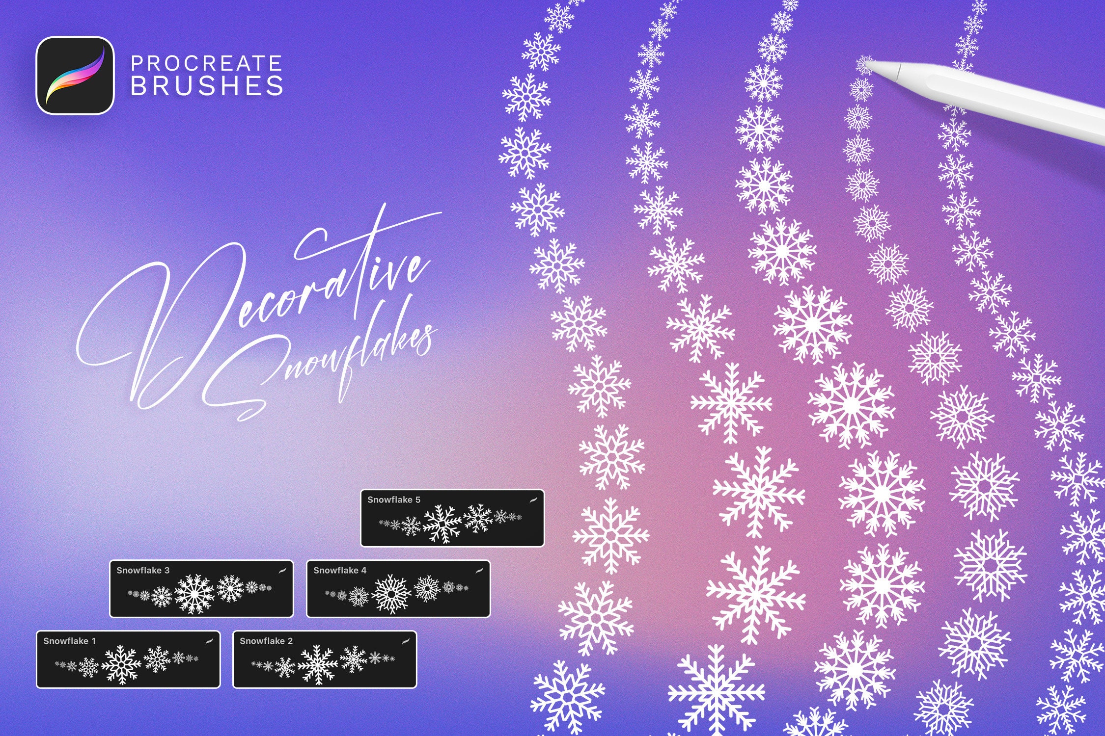 Snow Procreate Brushes, Snow Overlay Procreate Brush, Snow Procreate ...