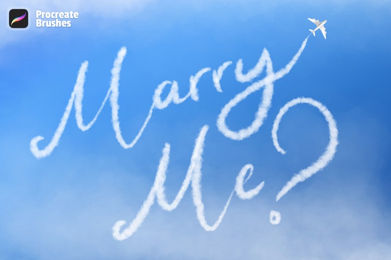 Clouds Procreate Brushes - Sky Writing Text Procreate Brush - Sky Text ...