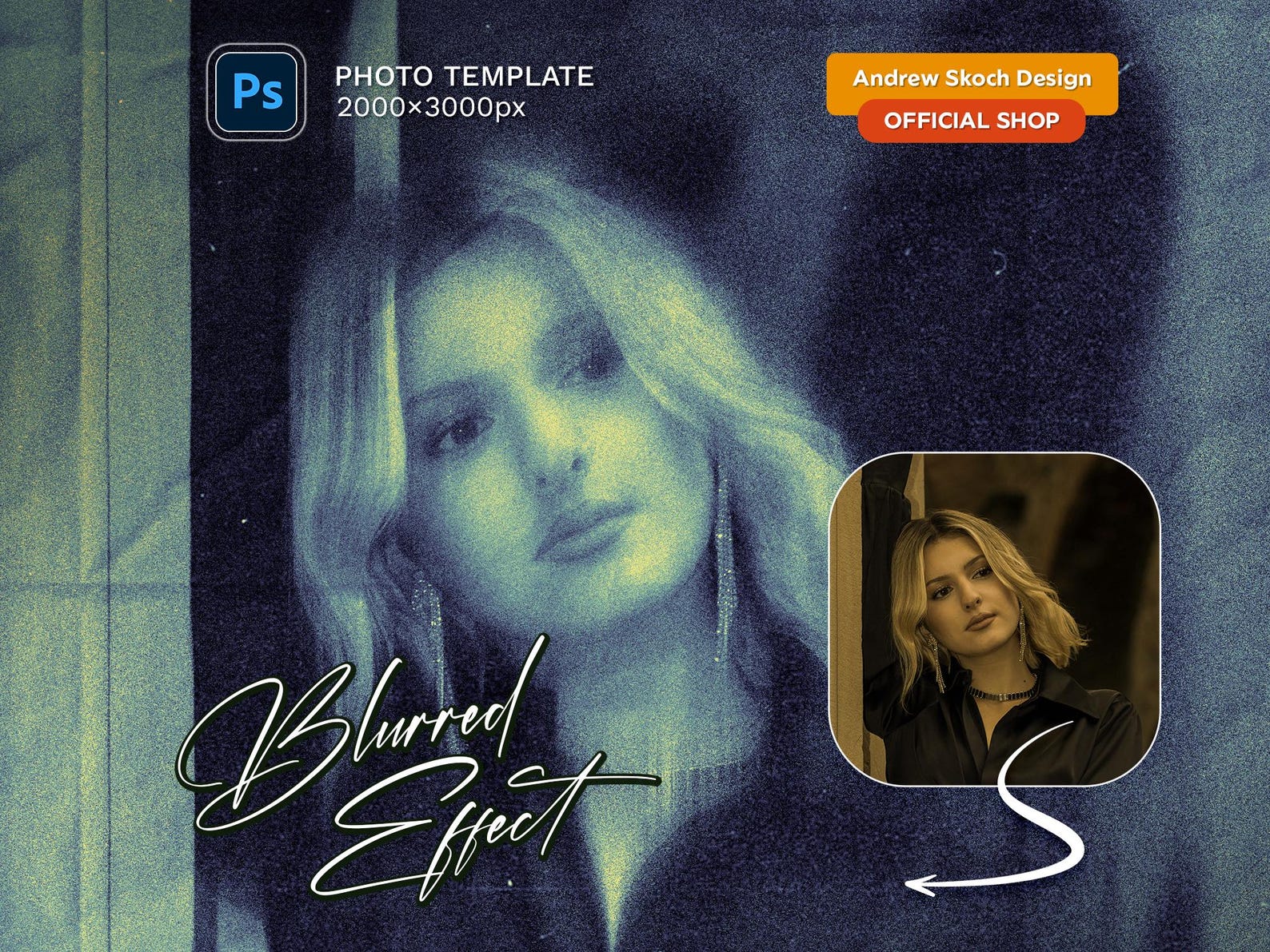 Blurred Photo Effect - Portrait Blur Photoshop Template - Etsy