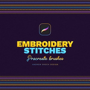 Embroidery Stitches Procreate Brushes - Stitch Procreate Brush - Embroidery Procreate Brush Set ...