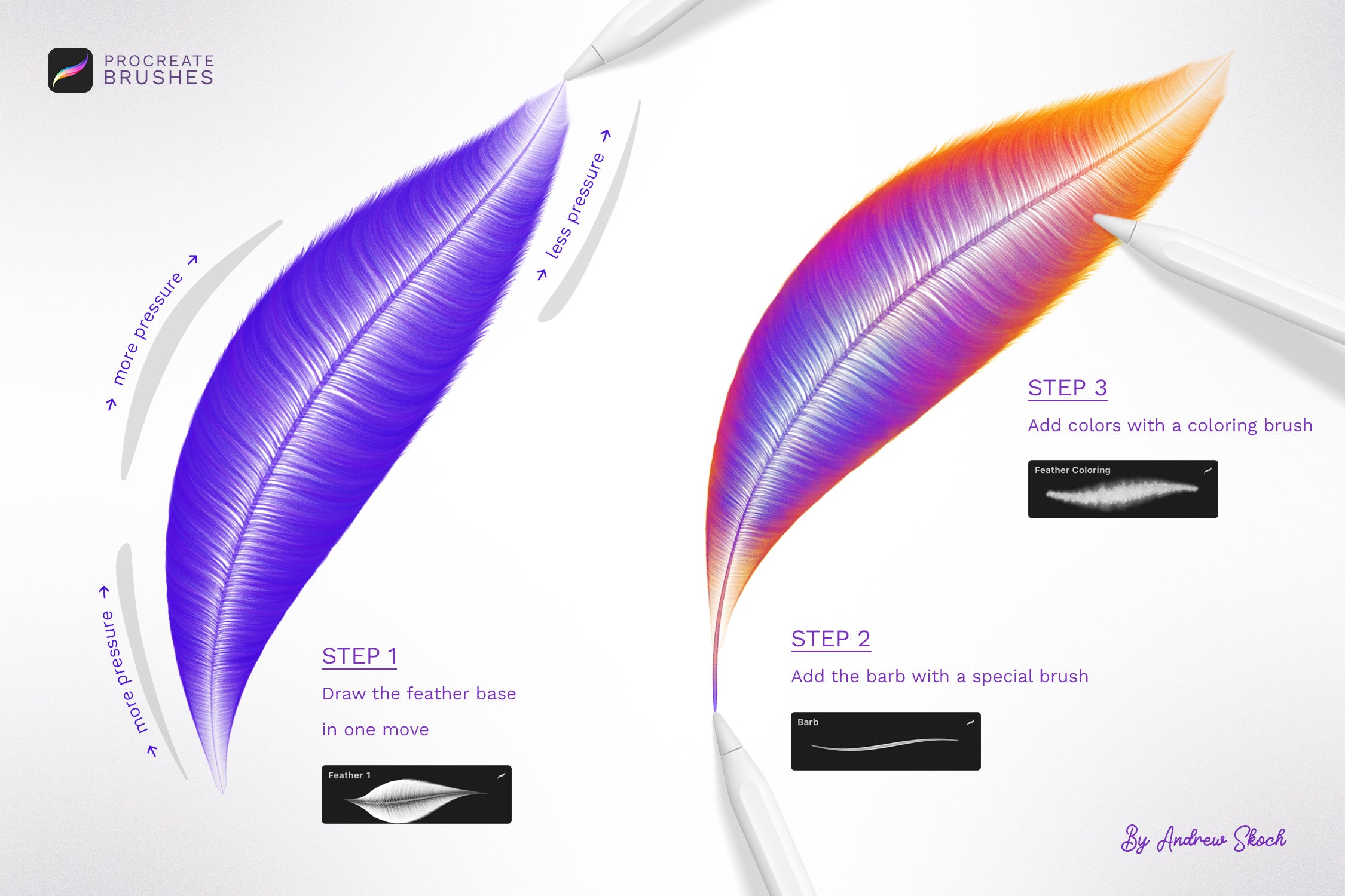 Feathers Procreate Brushes - Feather Procreate Brush - Feathers ...
