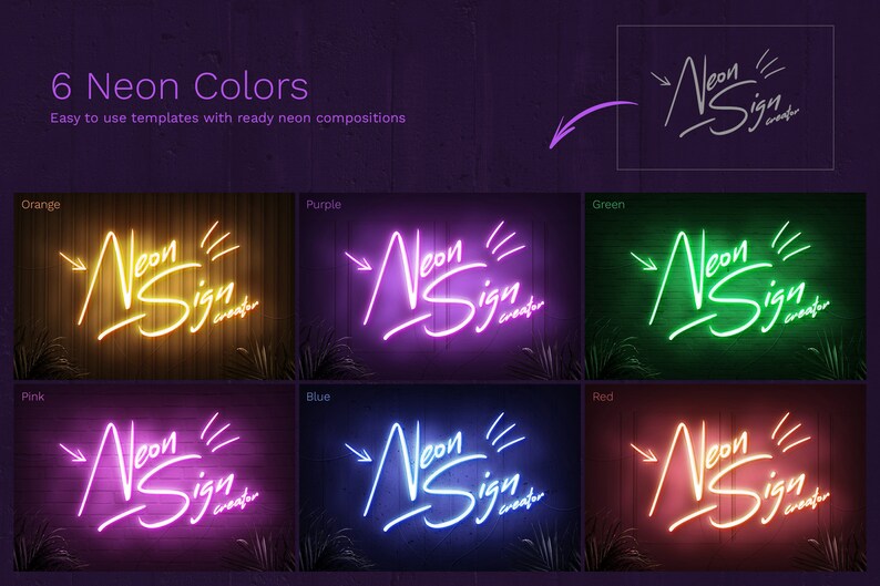 Neon Sign Templates - Etsy