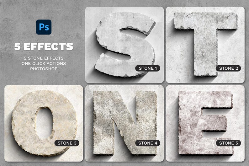 Stone Effect Photoshop Action - Etsy