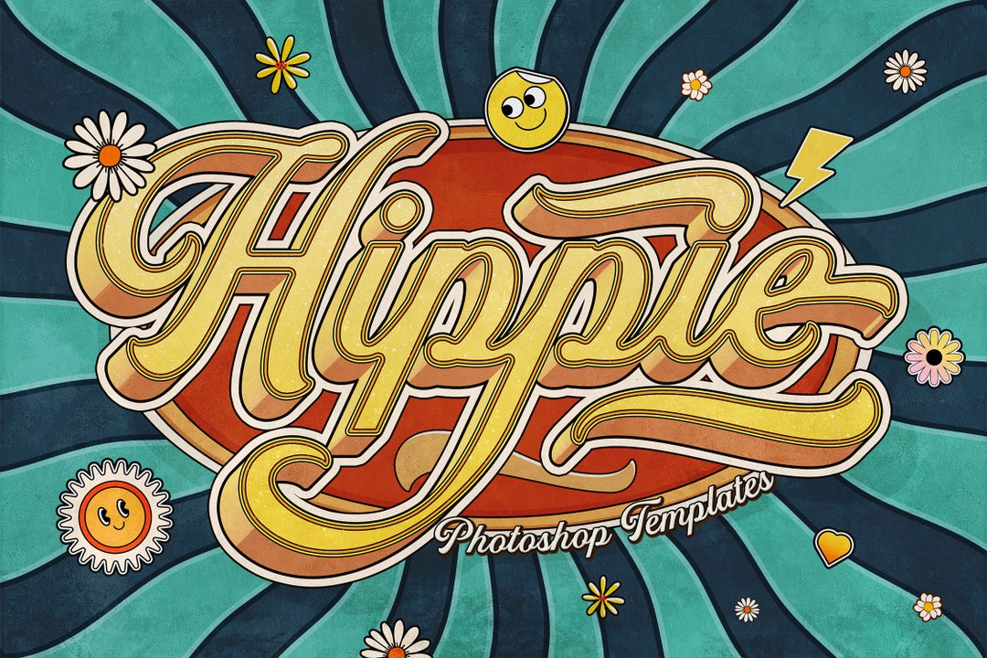 Retro Hippie Text Effects - Etsy
