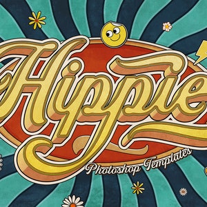 Retro Hippie Text Effects - Etsy