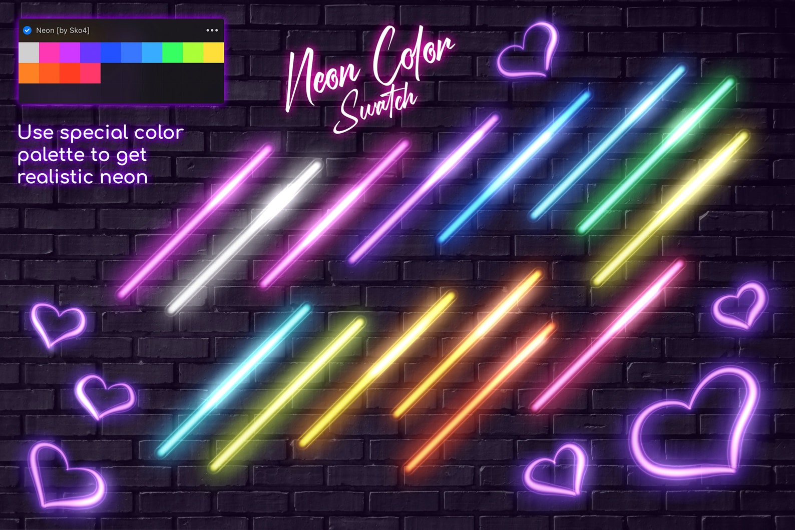 Neon Procreate Brushes; Neon Sign Procreate Brush Set; Neon Brushes ...