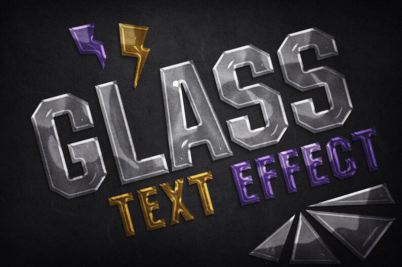 Glass Text Effects - Etsy