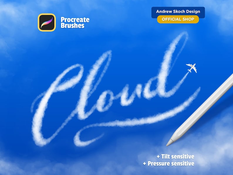 Clouds Procreate Brushes - Sky Writing Text Procreate Brush - Sky Text ...