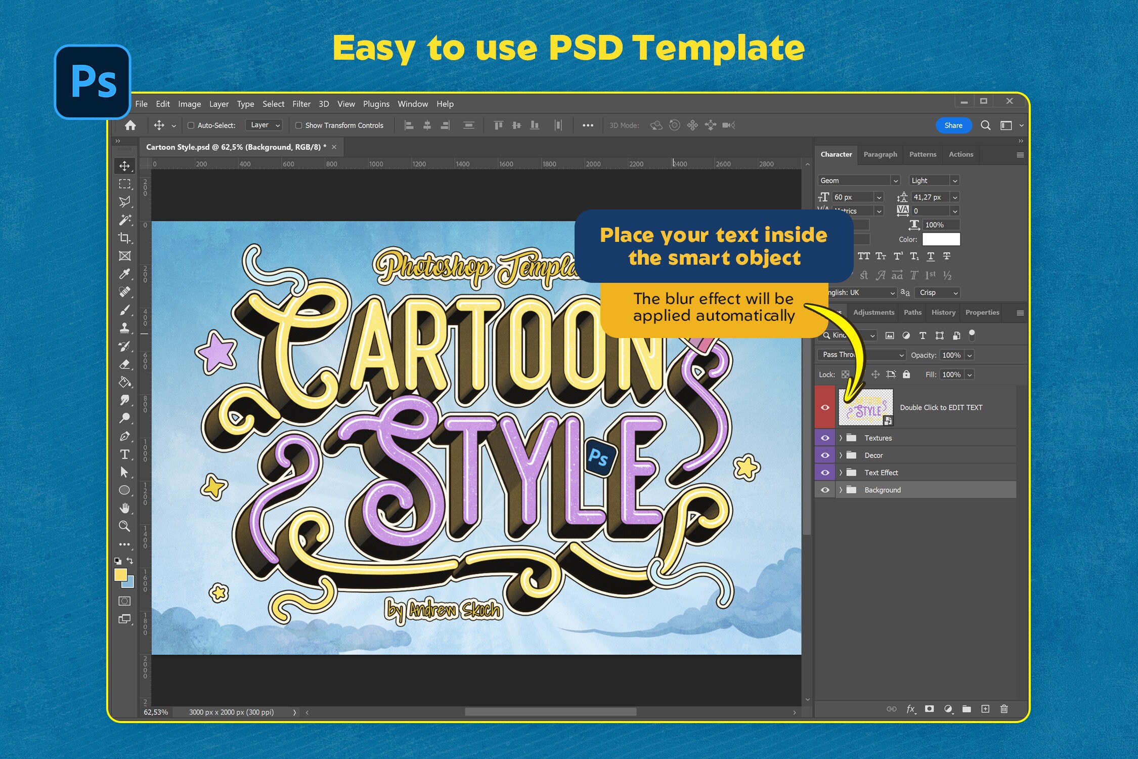 Cartoon Style Text Effect - Etsy