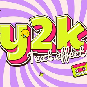 Y2k Text Effects Vol 1 - Year 2000 Photoshop Text Effects - Y2k Design ...