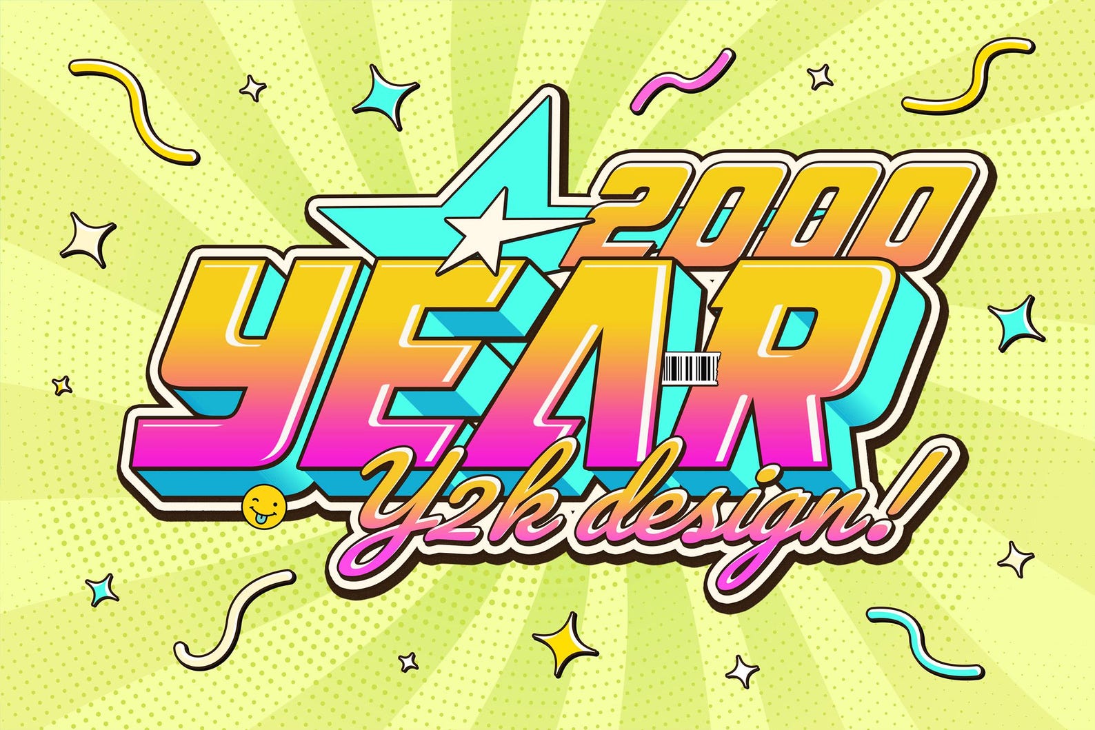 Y2k Text Effects Bundle - 18 PSD Text Effects - Year 2k Design - Etsy