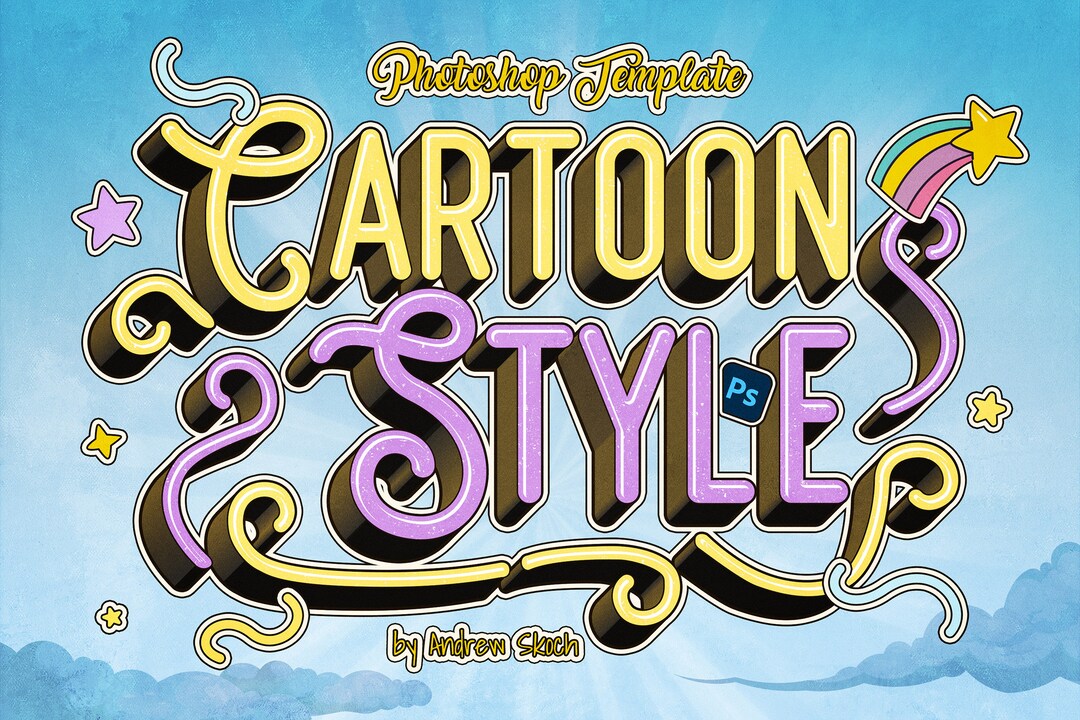 Cartoon Style Text Effect - Etsy