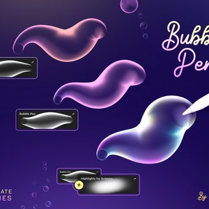 Bubble Lettering Procreate Brushes - Bubbles Procreate Brushes - Soap Bubbles Procreate Brush ...