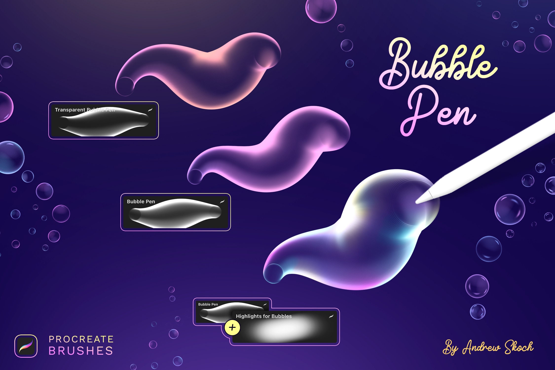 Bubble Lettering Procreate Brushes - Bubbles Procreate Brushes - Soap Bubbles Procreate Brush ...