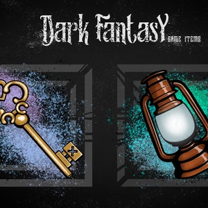 Dark Fantasy Game Items - Hand Drawn Game UI - Handdrawn RPG Game Icons ...