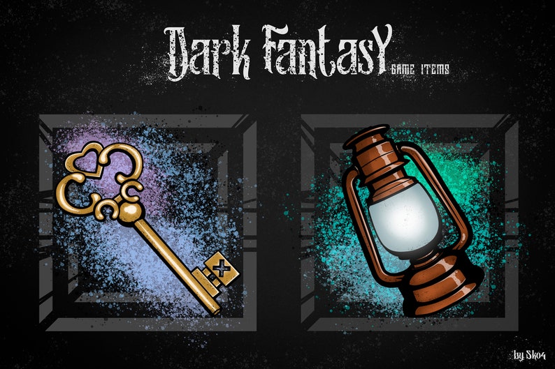 Dark Fantasy Game Items - Hand Drawn Game UI - Handdrawn RPG Game Icons ...
