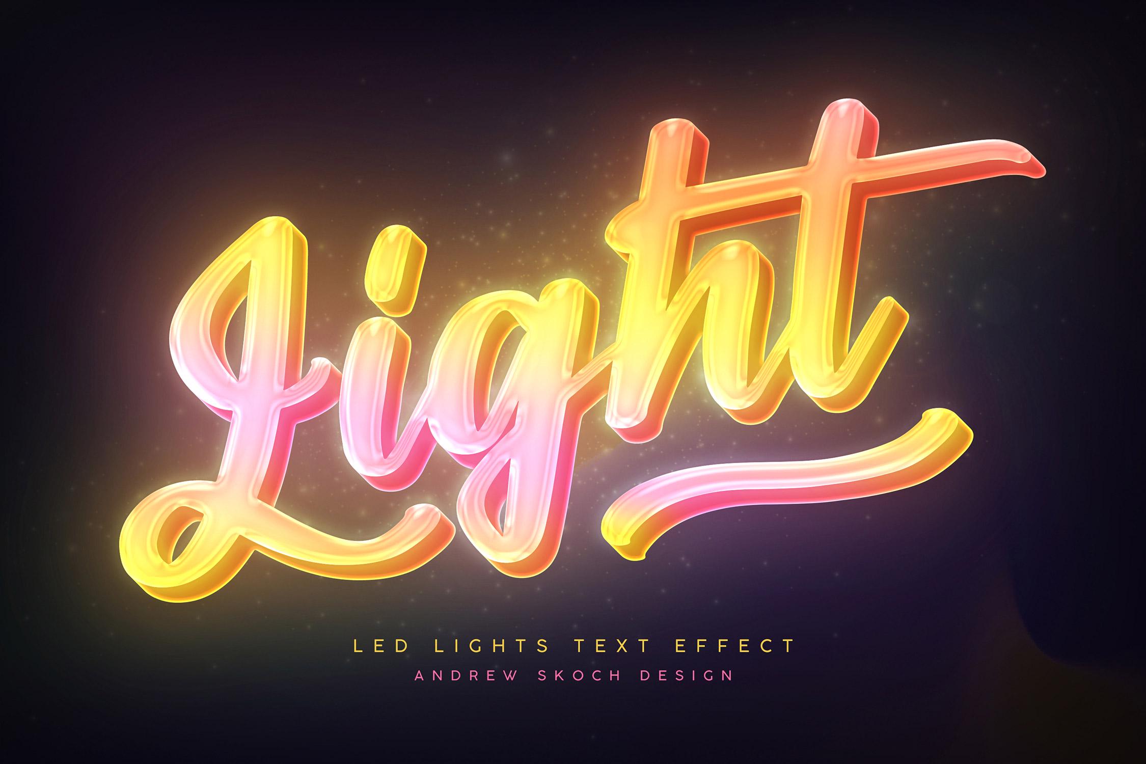 Led Lights - 6 Photoshop Text Effects - 6 PSD - Etsy