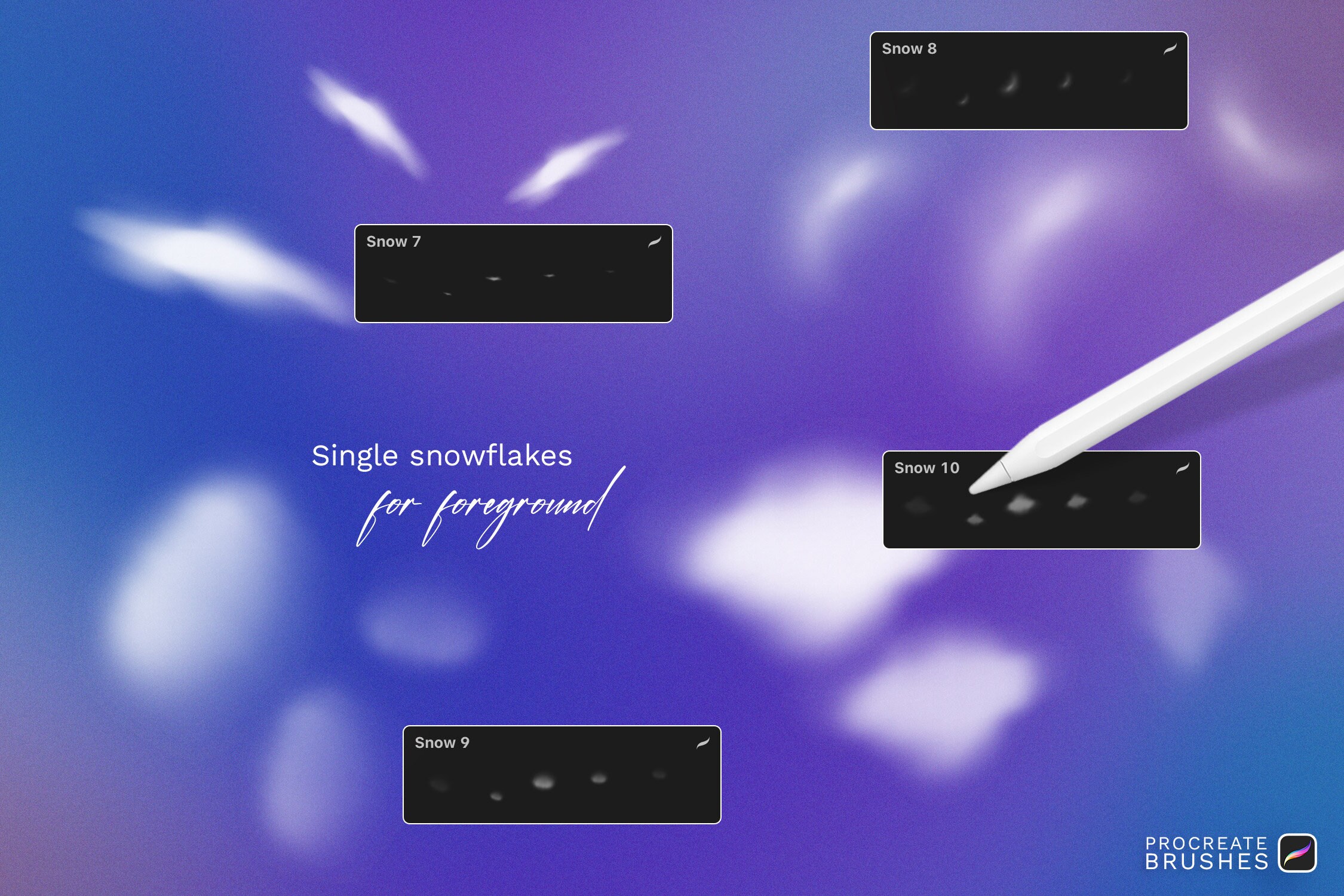 Snow Procreate Brushes, Snow Overlay Procreate Brush, Snow Procreate ...