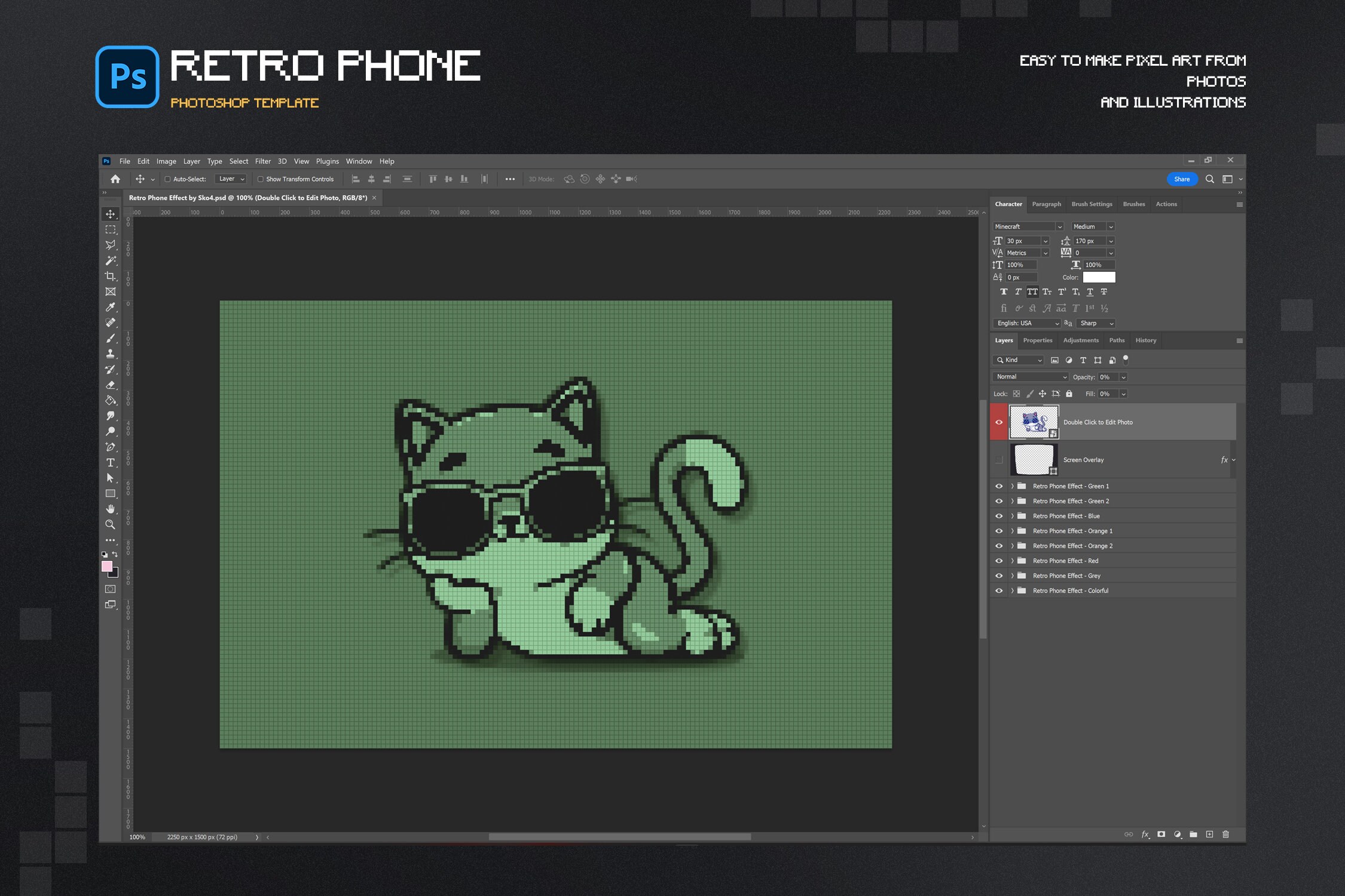 Retro Phone Photo Template - Etsy