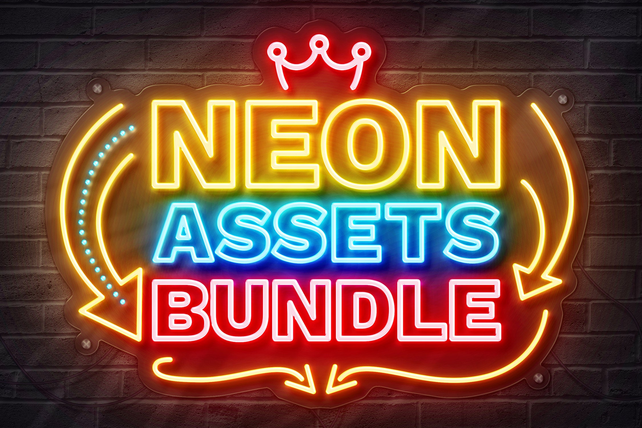 Neon Assets Bundle - Etsy