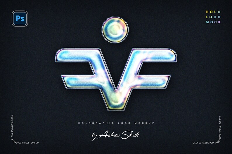 Holographic Logo Mockup - Etsy