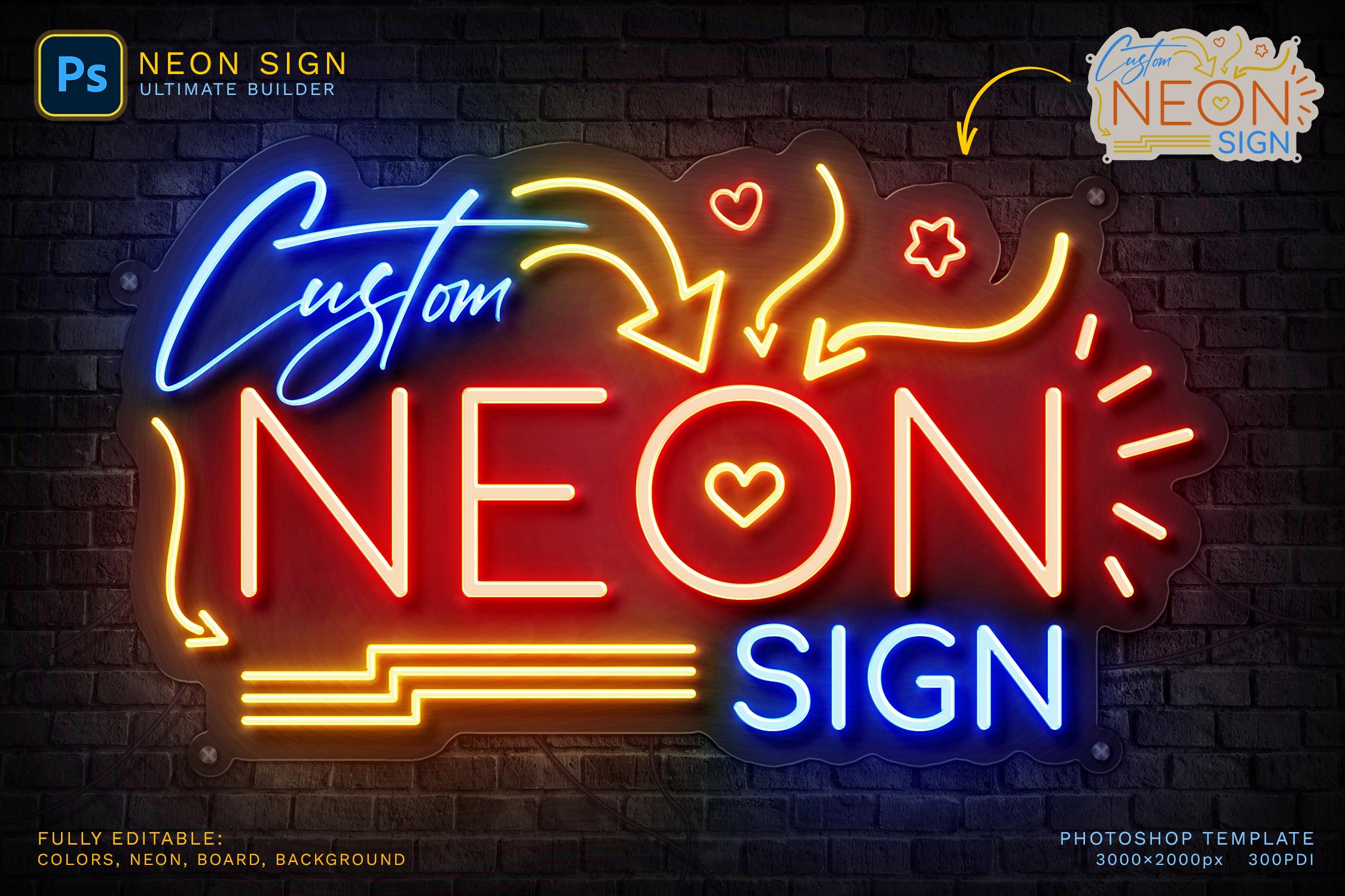 Neon Sign Ultimate Builder - Custom Neon Sign - Neon Sign Photoshop ...