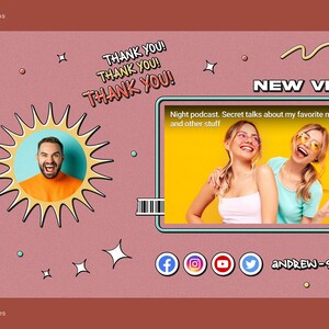Colorful Youtube End Screens - Etsy