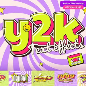 Y2k Text Effects Vol 1 - Year 2000 Photoshop Text Effects - Y2k Design ...