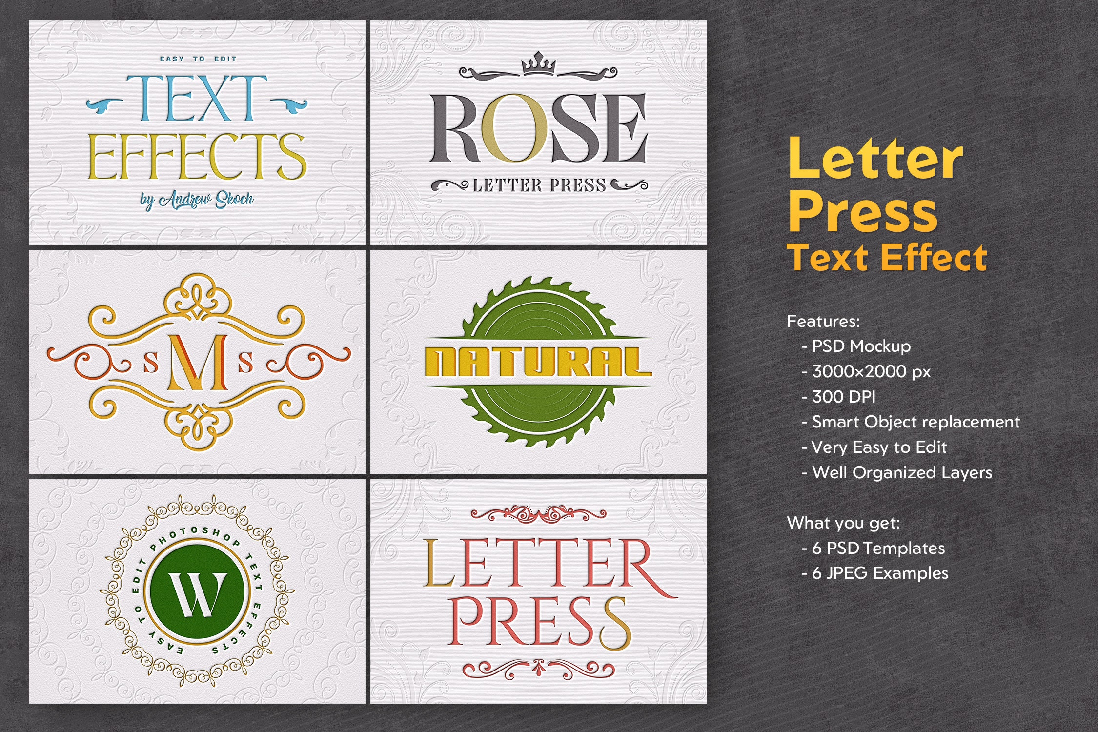 Letter Press Text & Logo Effect - Etsy
