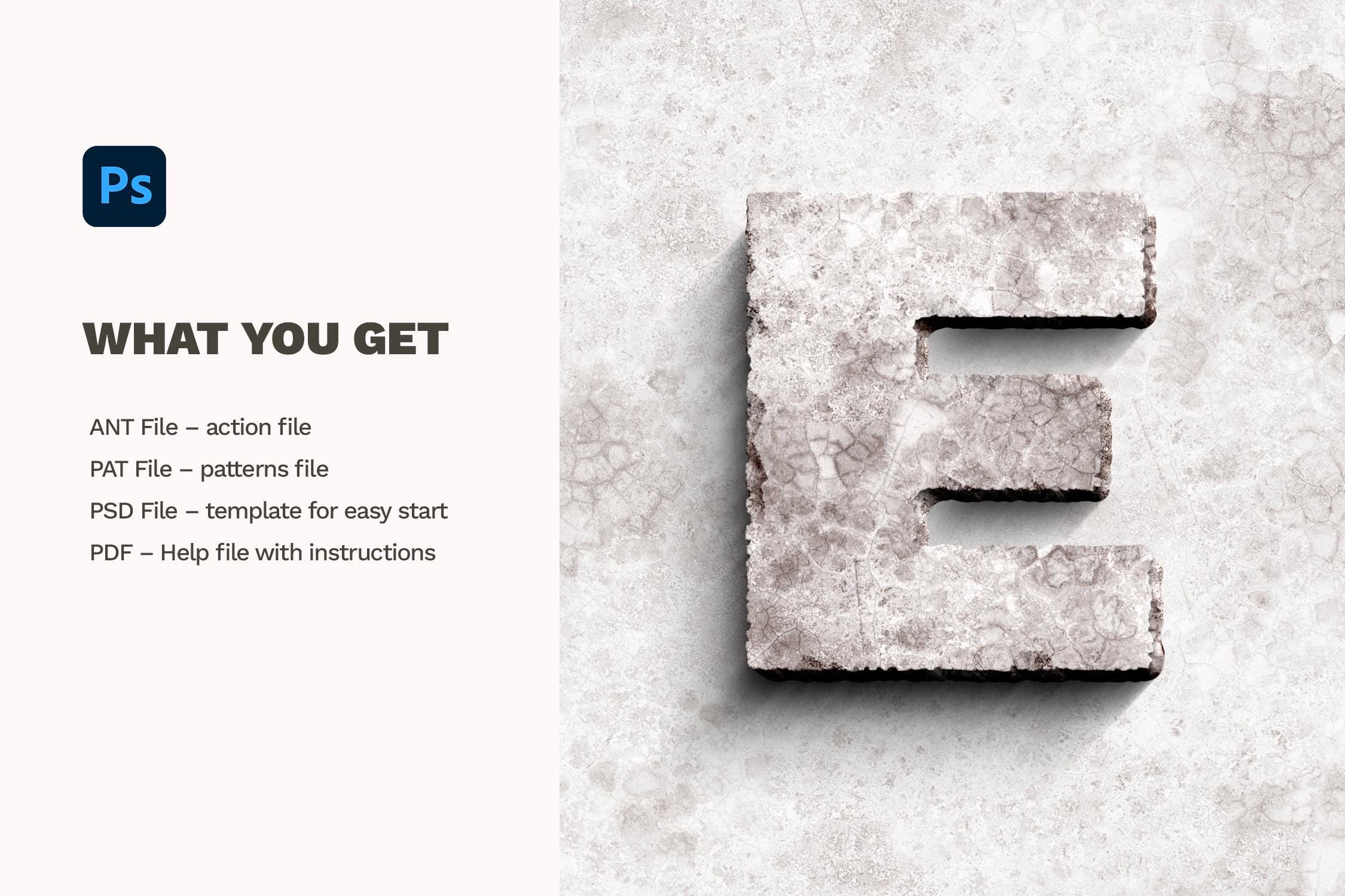 Stone Effect Photoshop Action - Etsy