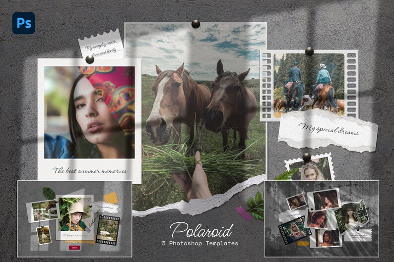 Polaroid Photo Templates Bundle - Etsy