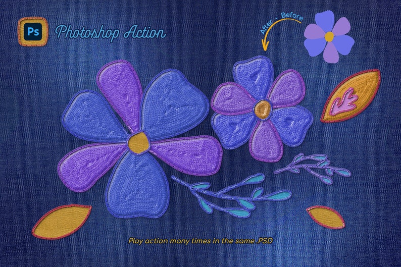 Embroidery Photoshop Action - Etsy