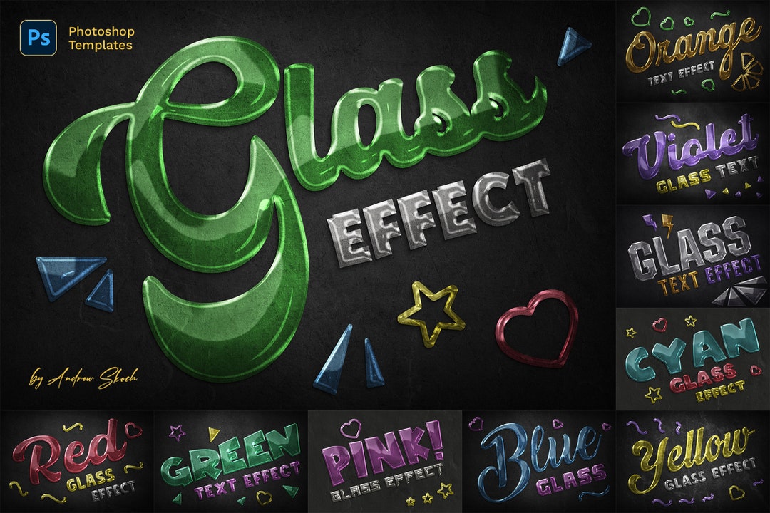 Glass Text Effects - Etsy
