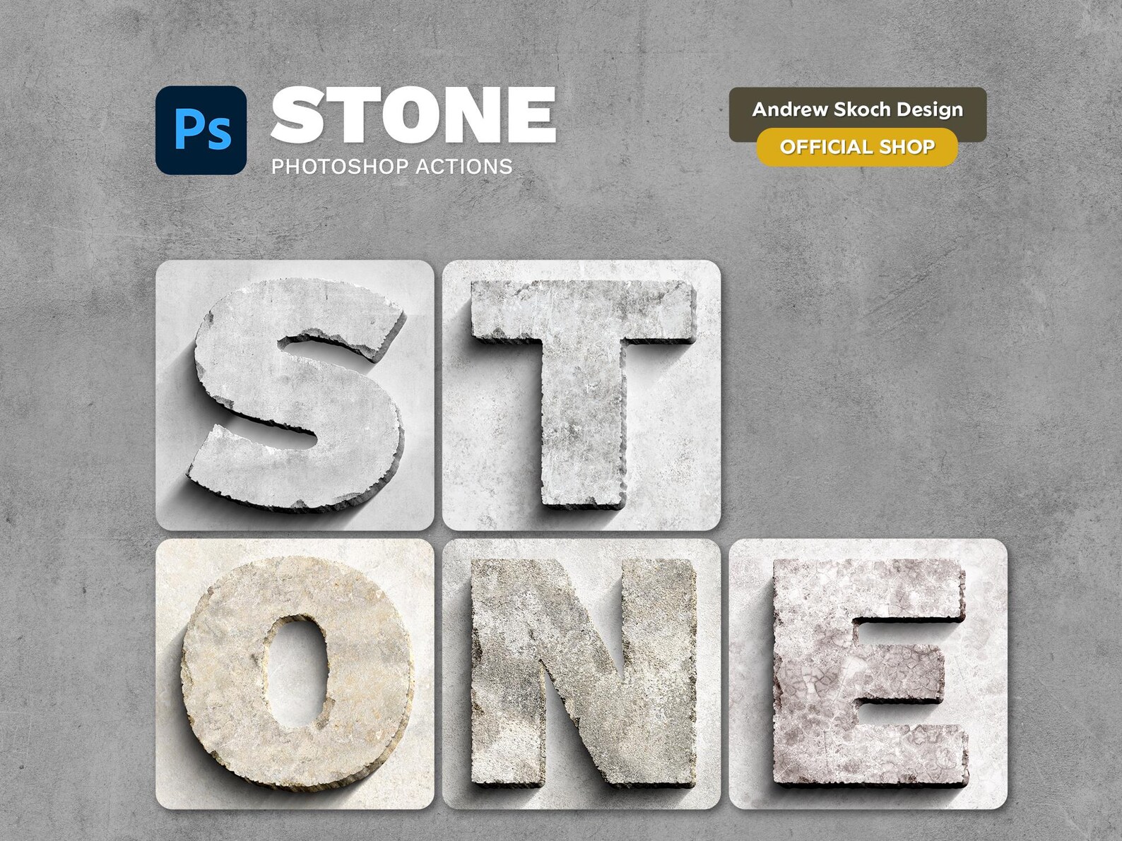 Stone Effect Photoshop Action - Etsy