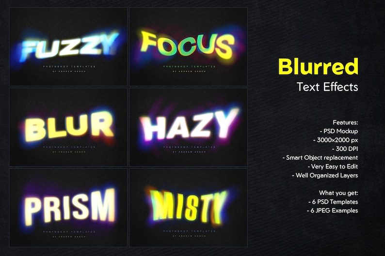 Gradient Blurred Text Effect - Etsy